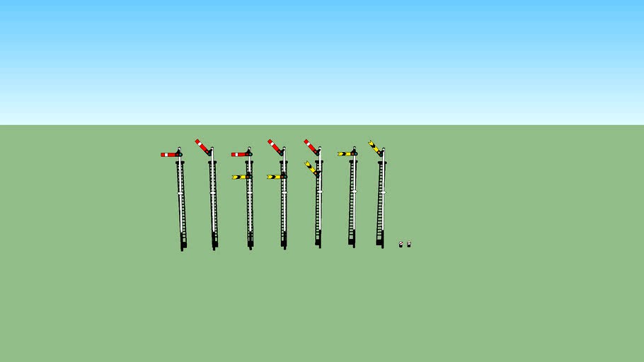 LMS Round-Post Signals 3d model