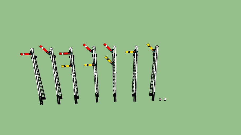 SR Rail-Built Semaphore Signals 3d model