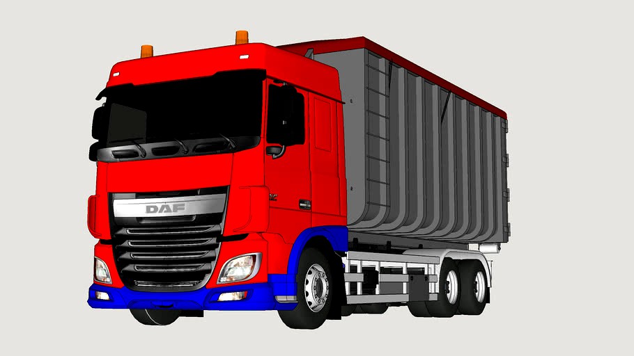 Daf 106 Hooklift + container 3d model