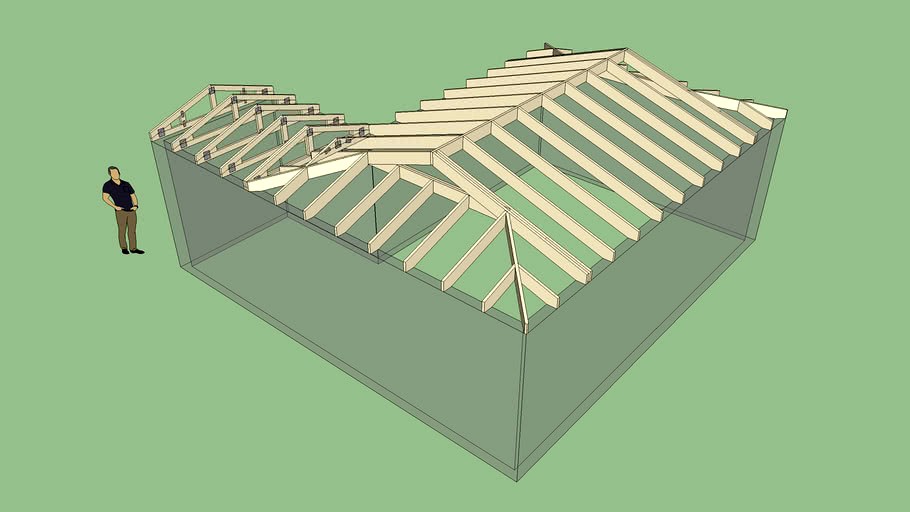 Truss and Rafter Roof 3d model