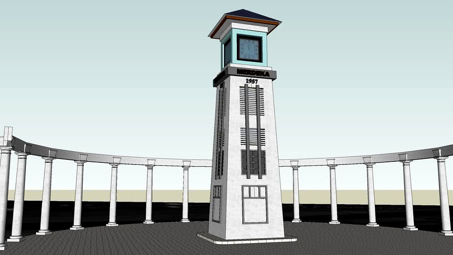 Merdeka Clock Tower, kulim, kedah 3d model