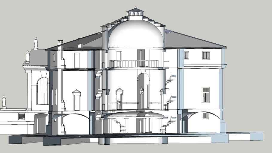 Villa La Rotonda, solid 3d model