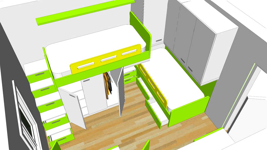 bedroom for kids 3d model