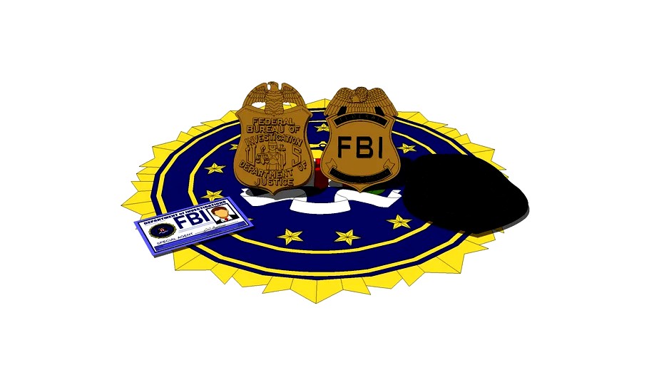 Identifying FBI Badge and Symbols 3d model