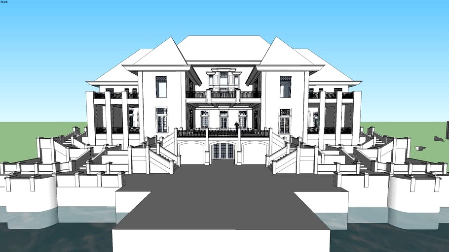 Luxury Mansion - detailed 3d model