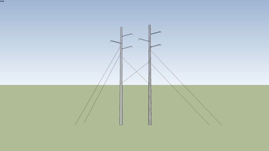 Double Metal powerline 3d model