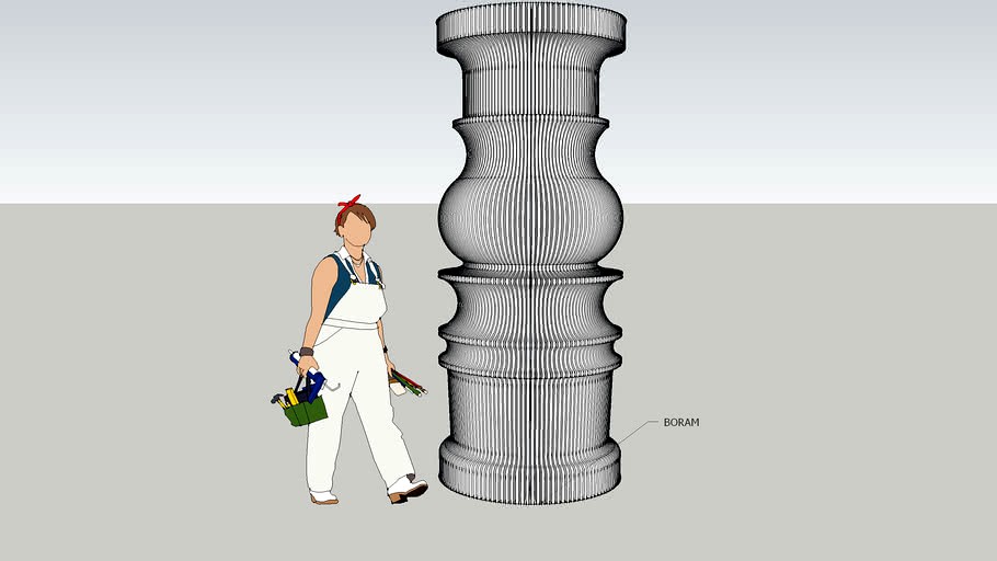 cross section column, pillar 3d model