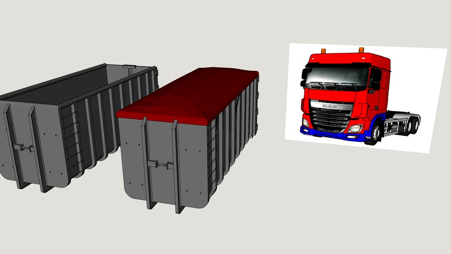 Hooklift container 3d model