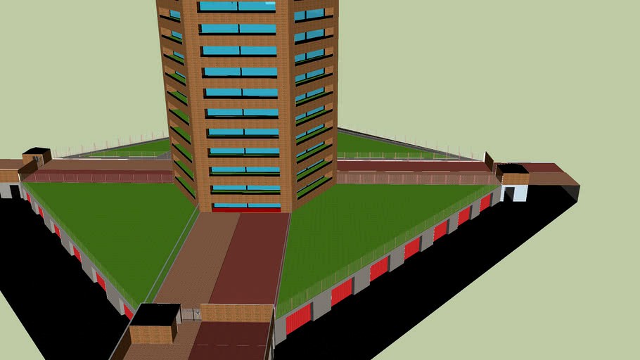 Hexagon tower 3d model