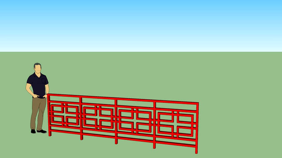 Chinese/Asian Fence 3d model