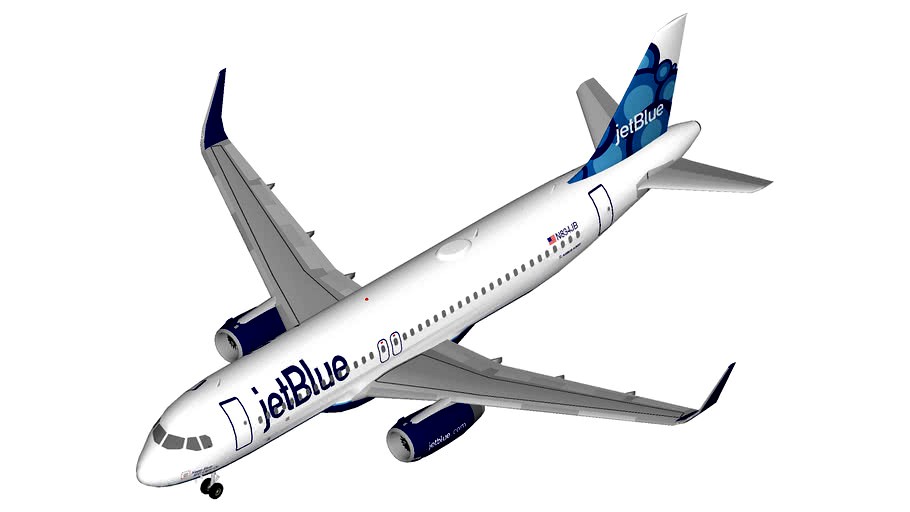 JetBlue Airbus A320 Blueberry (Sharklets) 3d model