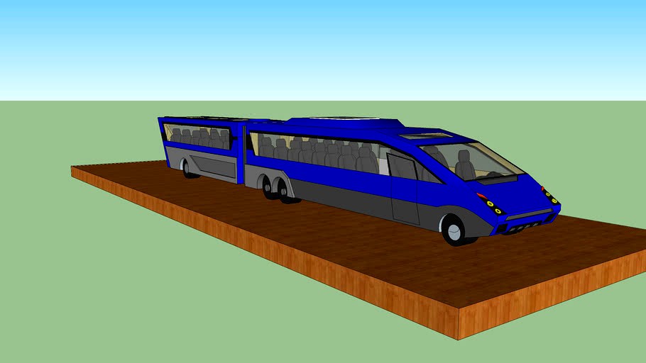 double long BUS indian 3d model