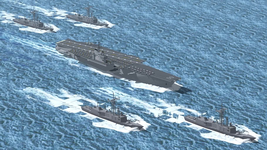 6th flleet squadron with cv60 Forestal 3d model