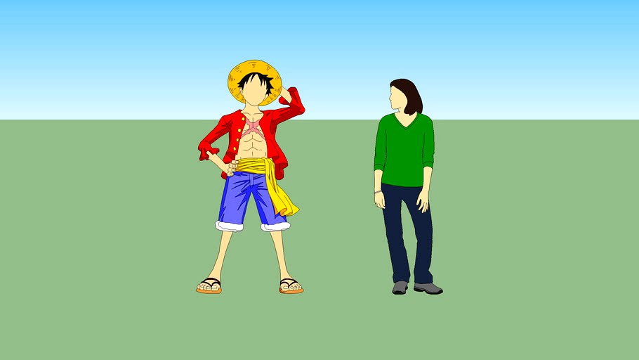 Monkey D luffy 2D 3d model