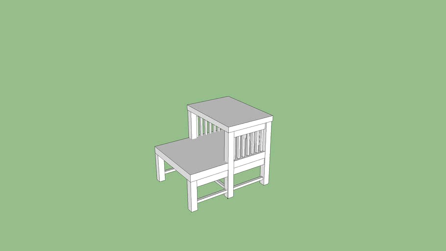 Craftsman Style Step Stool 3d model