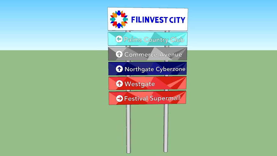 Filinvest City Road Sign 3d model