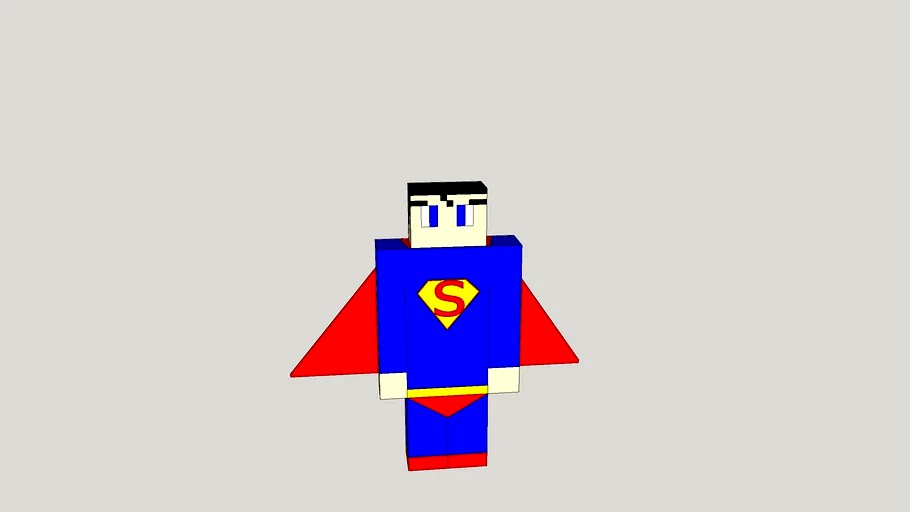 superman minecraft skin 3d model