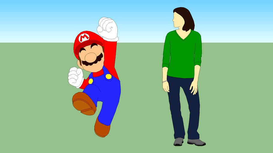 Mario Bros 2D 3d model