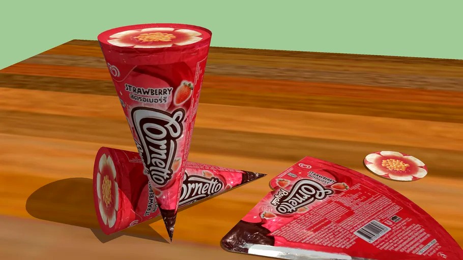 Packaging - Wall's Cornetto Royale Strawberry 3d model