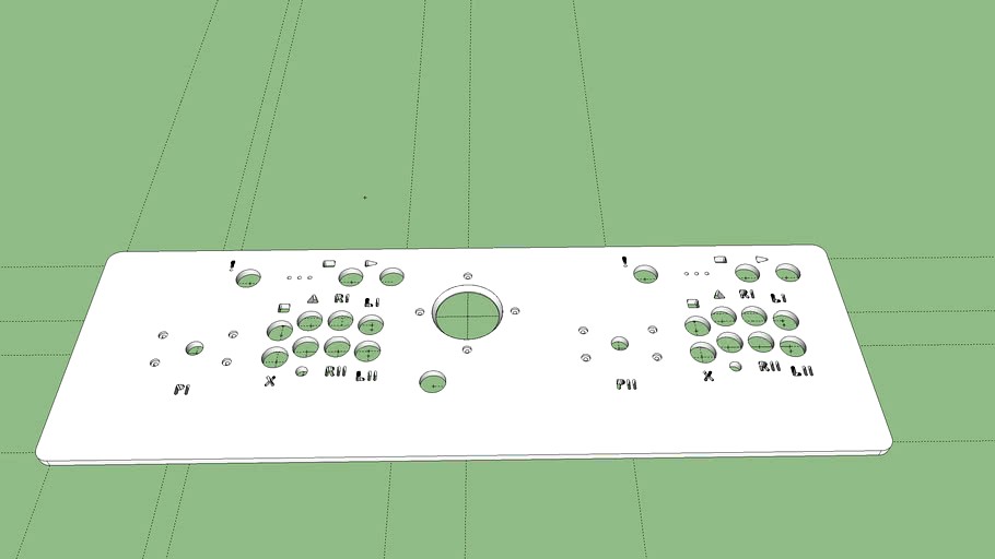 2 Player Arcade Control Panel 3d model