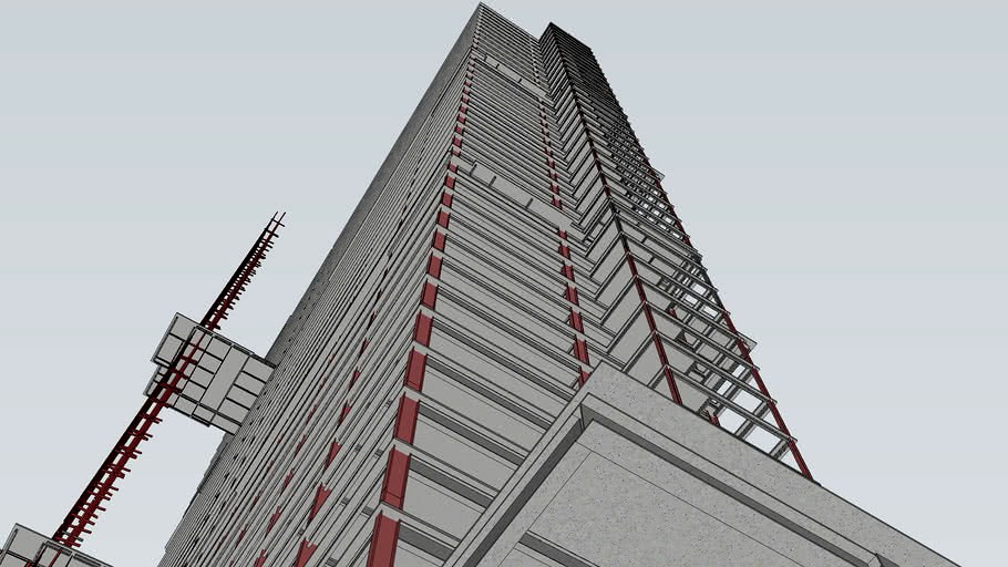 HIGH RISE BUILDING STEEL FRAME STRUCTURE 3d model
