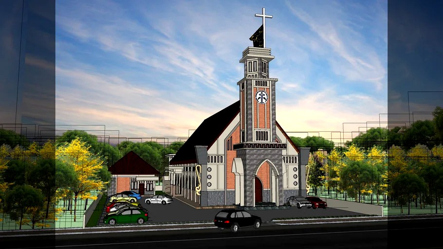 Gereja GKPS riau 3d model
