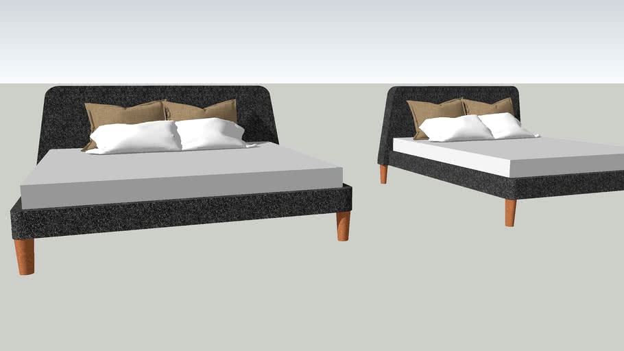 Parallel Bed, King and Queen 3d model
