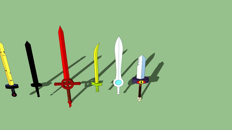 adventure time swords 3d model