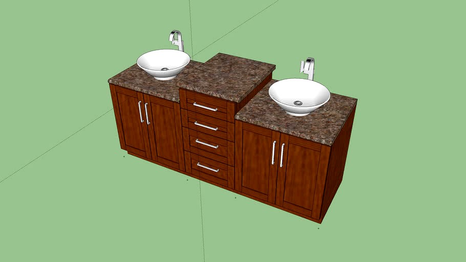 double vanity, 72' 3d model