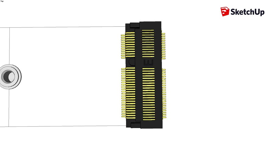 M.2 Socket (E Key) Parallel Mount 3d model