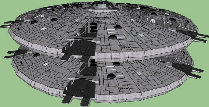 Cylon Basestar, Battlestar Galactica (original series) 3d model