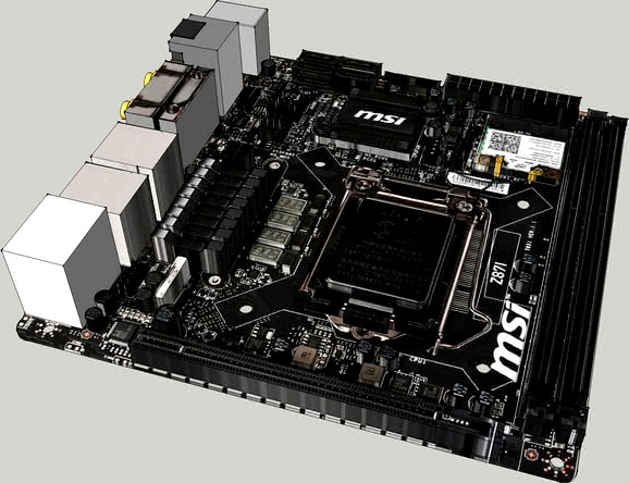 MSI Z87I Motherboard Mini ITX 3d model