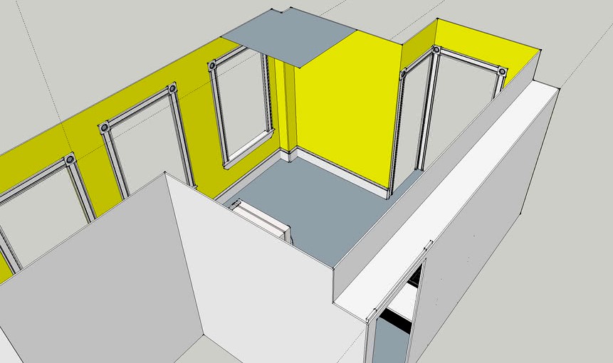 Kitchen Layout with moulding detail 3d model