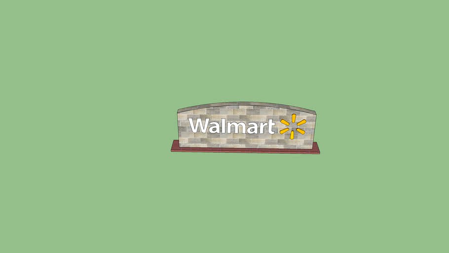 Walmart Road Sign 3d model