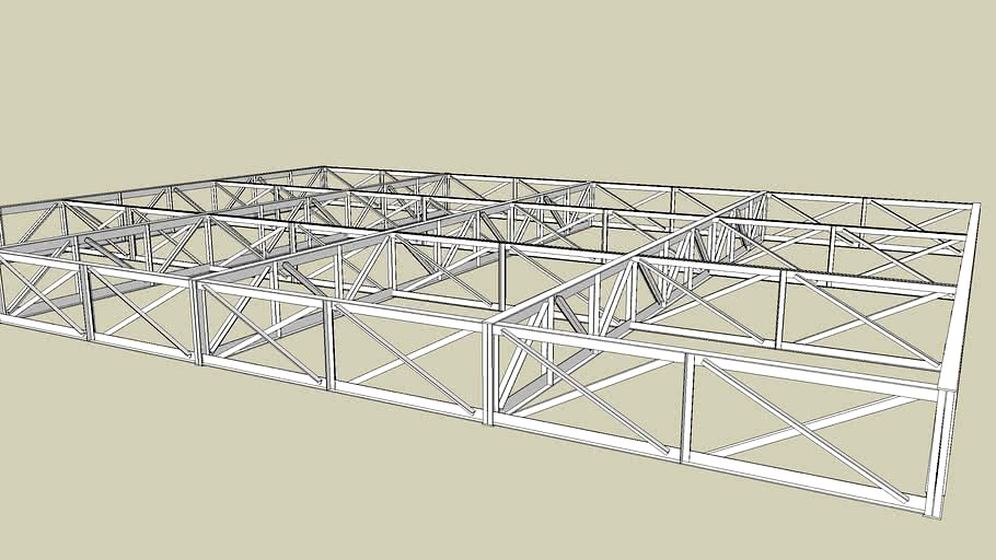 steel truss 18*24m 3d model