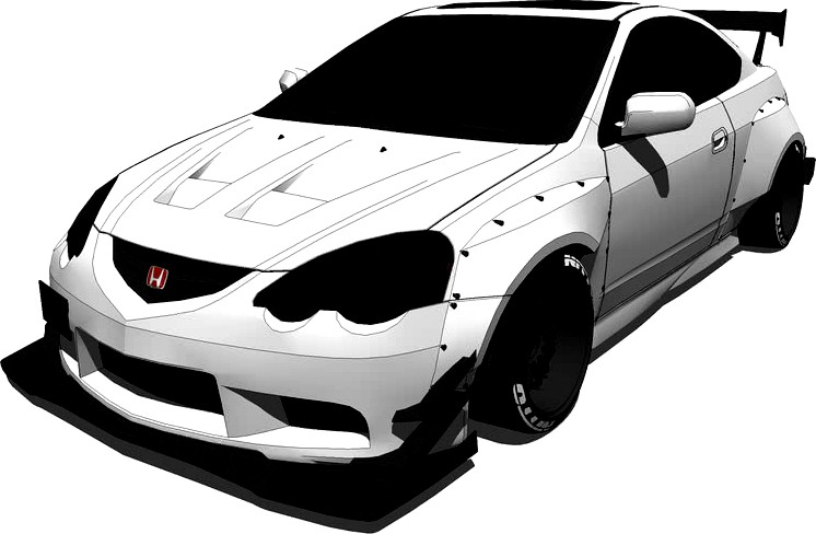 Honda - Integra Type R 2002 Wide Body v1 3d model