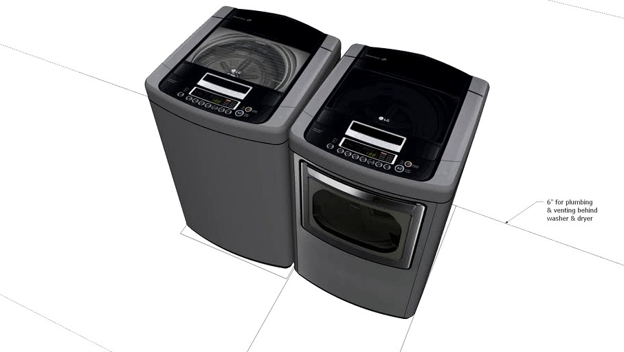 LG Laundry - top load washer dryer set 3d model