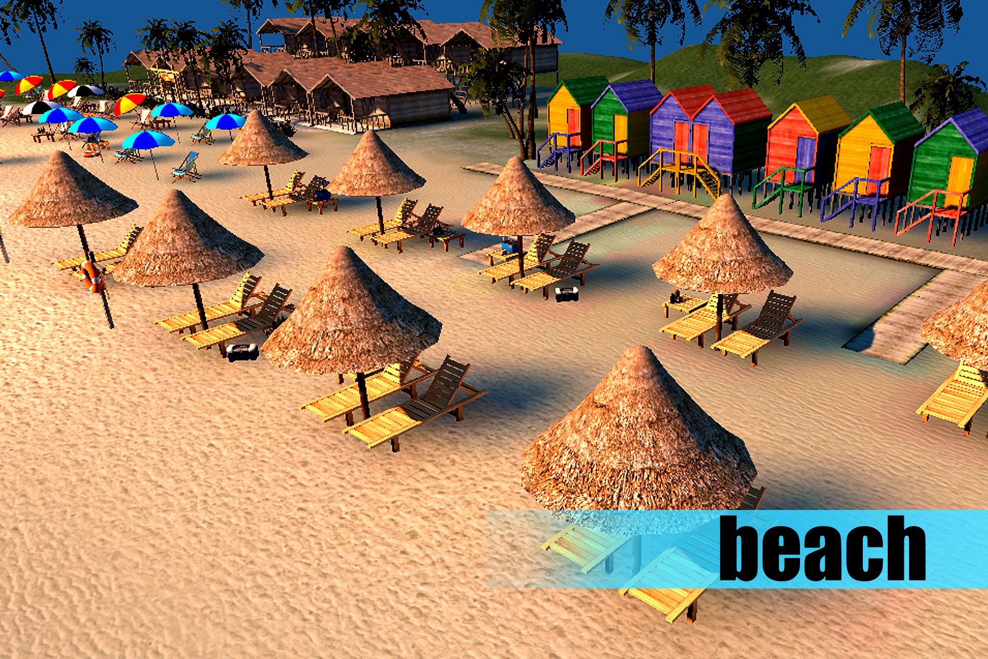 beach resorts 3d model
