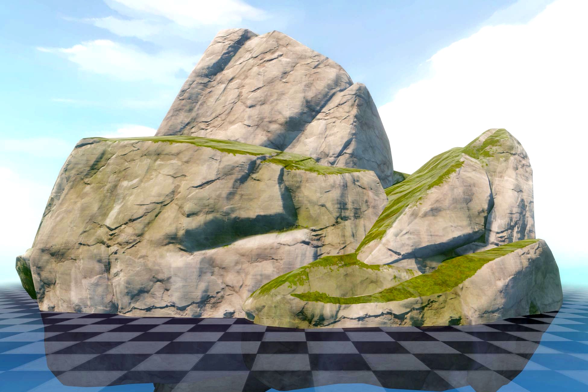 Stylized Anime stones 3d model