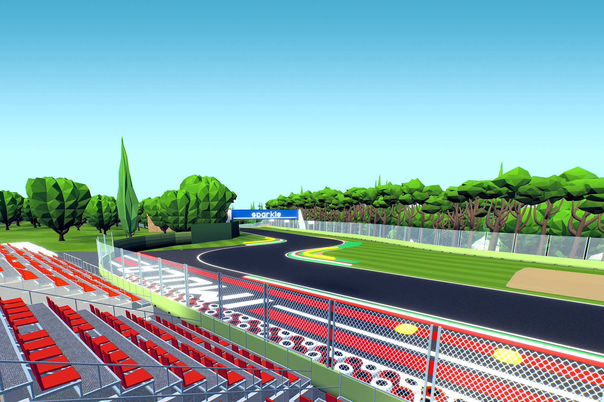 Cartoon Race Track Imola 3d model