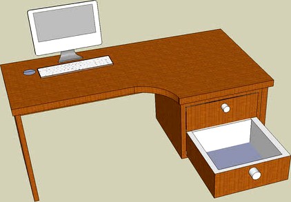 Meja Komputer 3d model