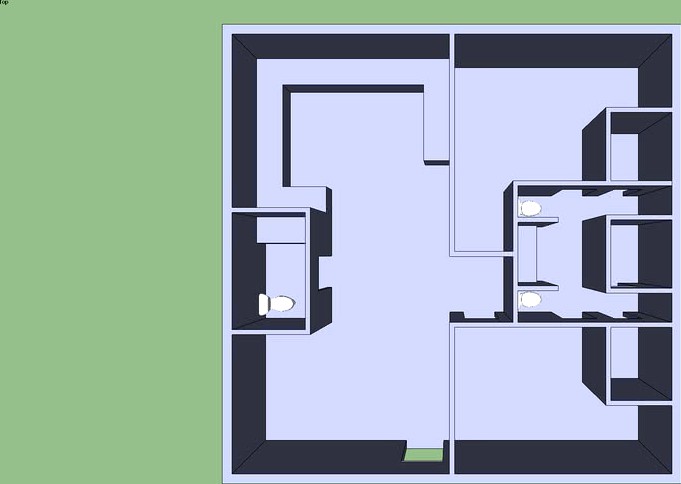 Blank House Floor Plans 3d model