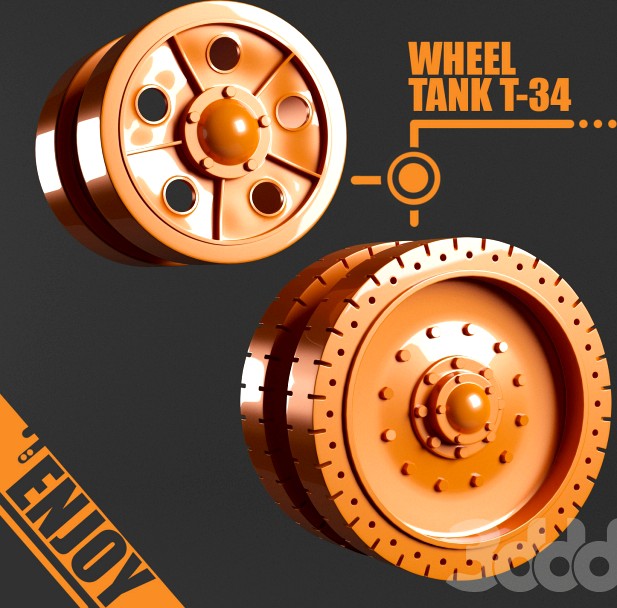 Wheel Tank T-34 3d model