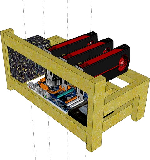 Wooden Mining Rig 3d model