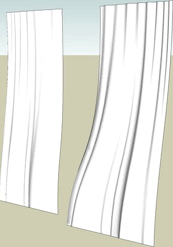 Wind Blown Curtain 3d model