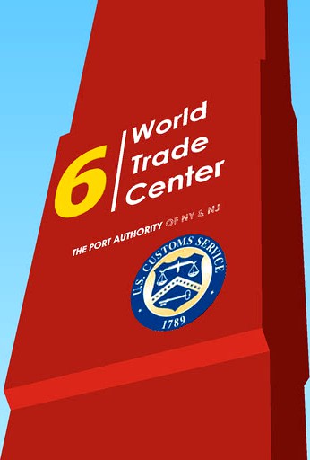 WTC 6 U.S Customs House New Sign on Vesey Street & Plaza 3d model