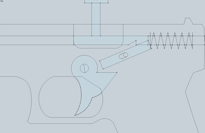Pistola Single Shot Blowback open bolt 3d model