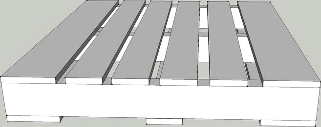 Wood Pallet, Flush edges 3d model