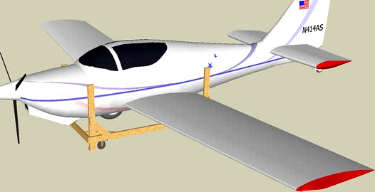 Europa Aircraft Fuselage Cradle and Airplane 3d model