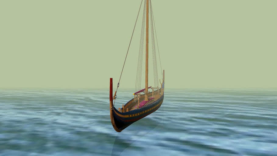Skuldelev 2 Viking Ship 3d model